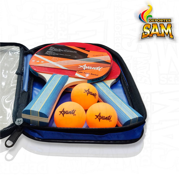RAQUETA PING PONG AVANTI - 2 PCS - 3 BOLAS – DEPORTES SAM